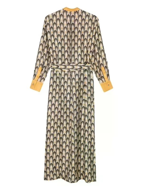 Lorena Antoniazzi Geometric-pattern Maxi Silk Dress