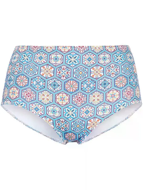 Solid & Striped Geometric Bikini Bottoms