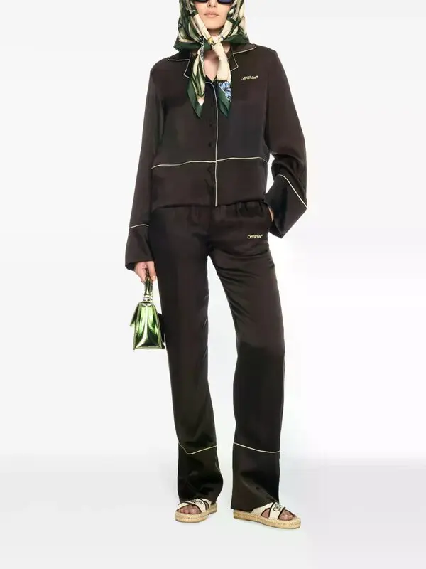 Off-White Satin Pyjama Pants