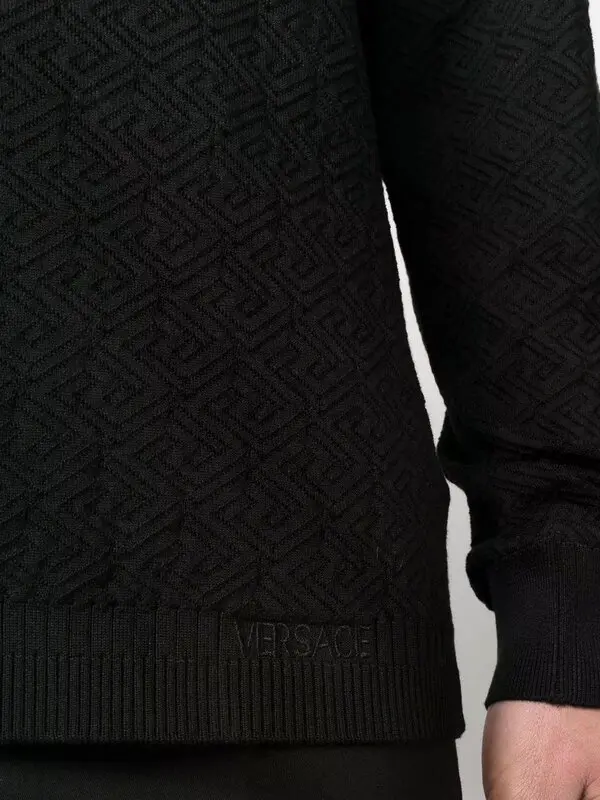 Versace La Greca Cotton-silk Jumper