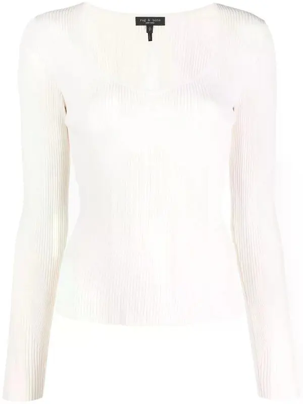 Rag & Bone U-neck Long-sleeved Top - Neutrals