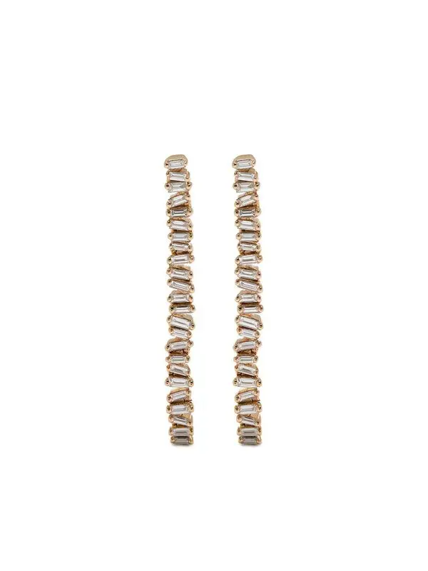 SUZANNE KALAN 18kt Rose Baby Tennis Diamond Earrings - Gold