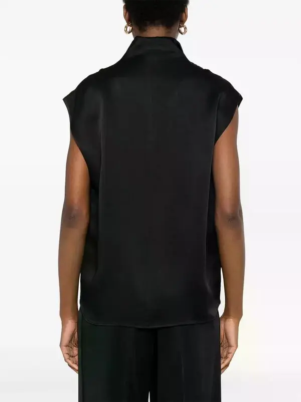 TOTEME Sleeveless Funnel-neck Blouse - Black