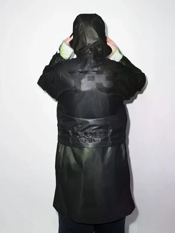 Y3 Hooded Midi Raincoat