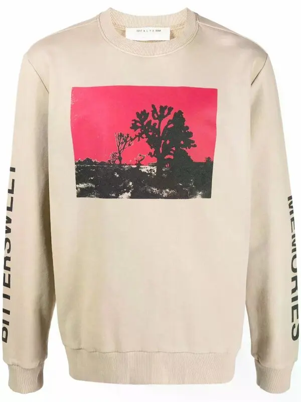 1017 Alyx 9sm Joshua Graphic-print Sweatshirt - Neutrals