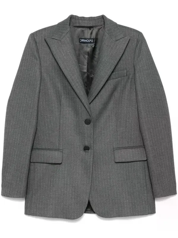 DRHOPE Pinstriped Twill Blazer