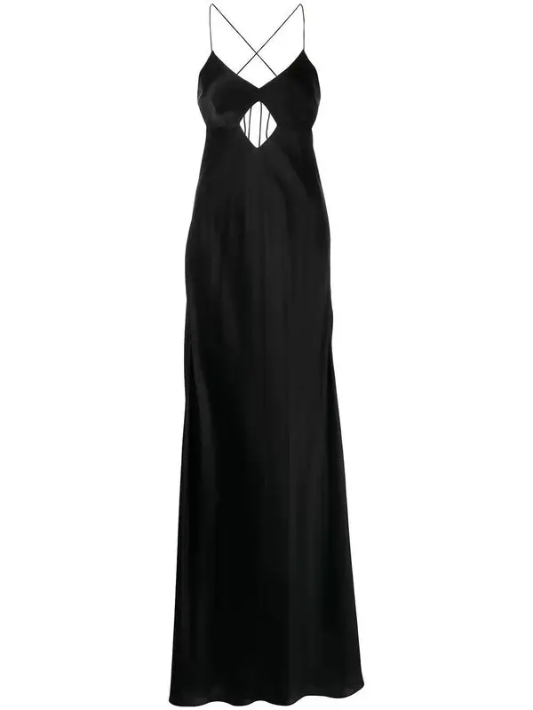 Michelle Mason Cut-out Detail Gown - Black
