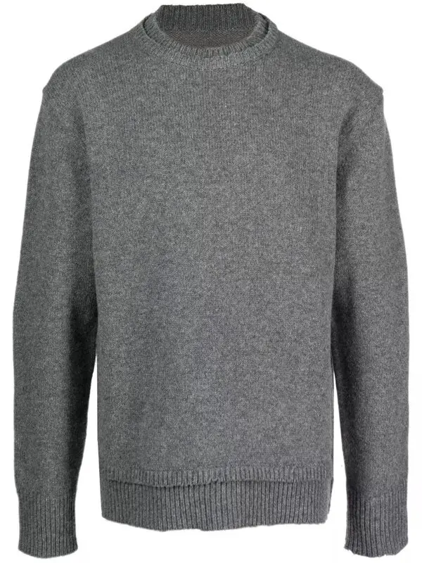 MAISON MARGIELA Elbow-patch Knitted Sweater - Grey