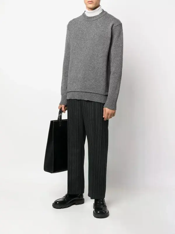 MAISON MARGIELA Elbow-patch Knitted Sweater - Grey