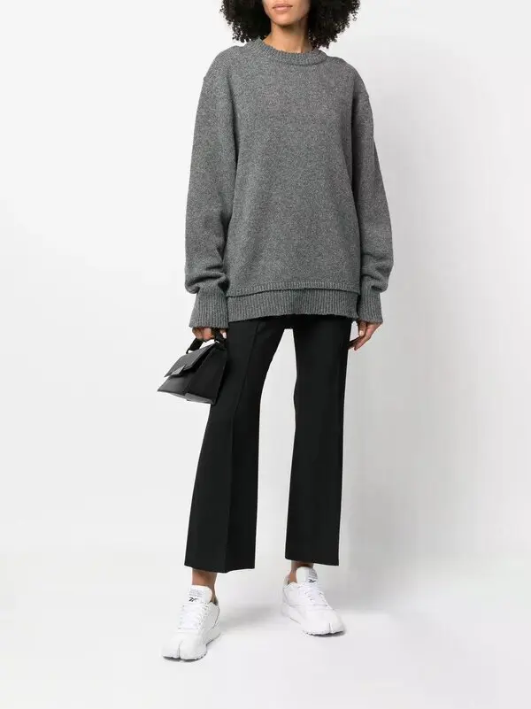 MAISON MARGIELA Elbow-patch Knitted Sweater - Grey