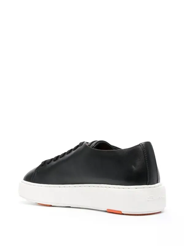 Santoni Leather Low-top Sneakers - Black