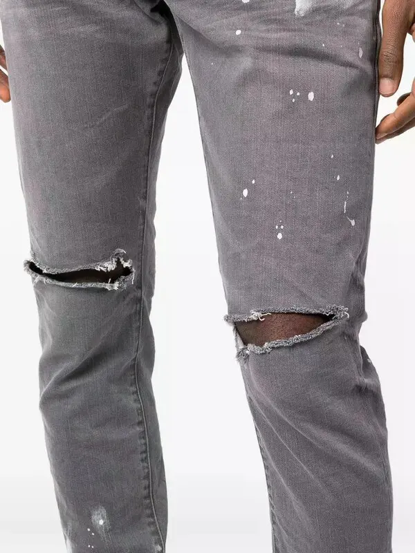 PURPLE BRAND Worn Knee Slit Denim