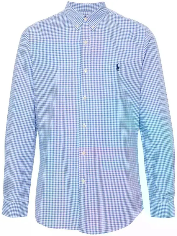 Polo Ralph Lauren Gingham-check Long-sleeve Shirt - Blue