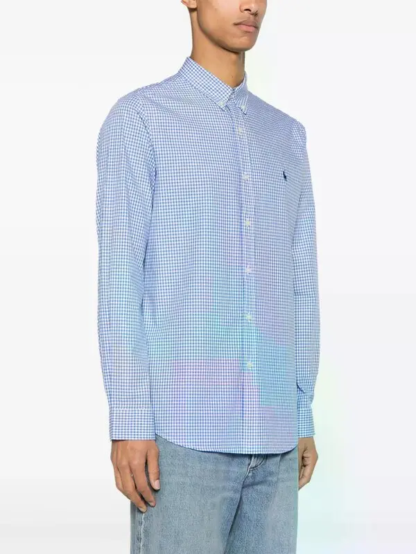 Polo Ralph Lauren Gingham-check Long-sleeve Shirt - Blue