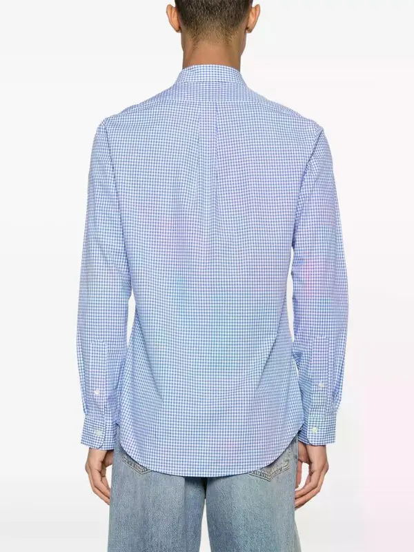 Polo Ralph Lauren Gingham-check Long-sleeve Shirt - Blue