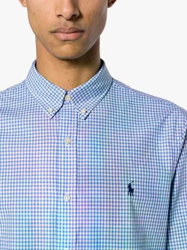 Polo Ralph Lauren Gingham-check Long-sleeve Shirt - Blue