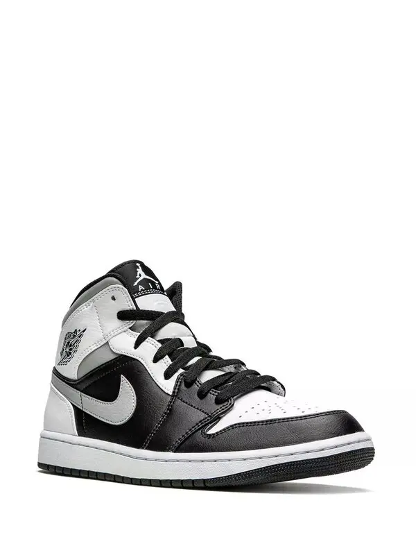 JORDAN Air 1 Mid White Shadow Sneakers - Black