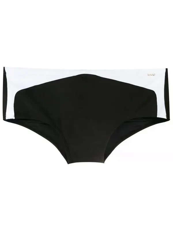 AMIR SLAMA Two-tone Logo Swim Shorts - Black