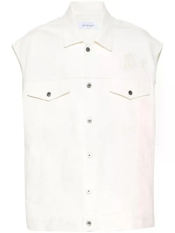 Off-White Logo-embroidered Denim Gilet