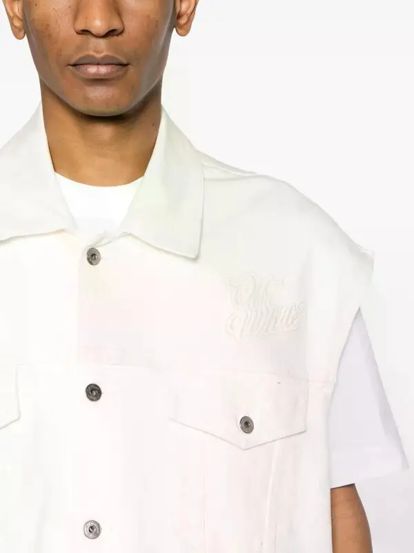 Off-White Logo-embroidered Denim Gilet