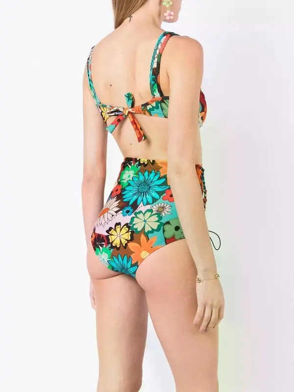 AMIR SLAMA Floral-print High-waisted Bikini