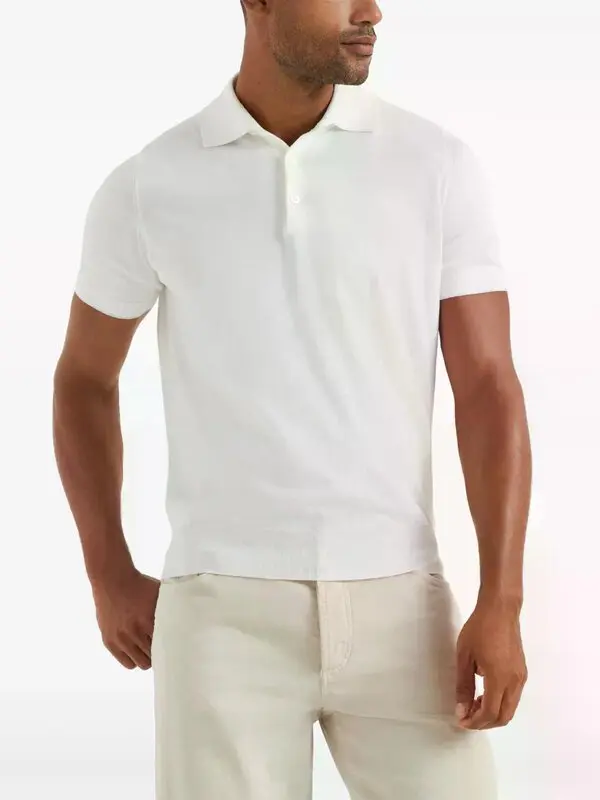 Brunello Cucinelli Short-sleeve Cotton Polo Shirt - White