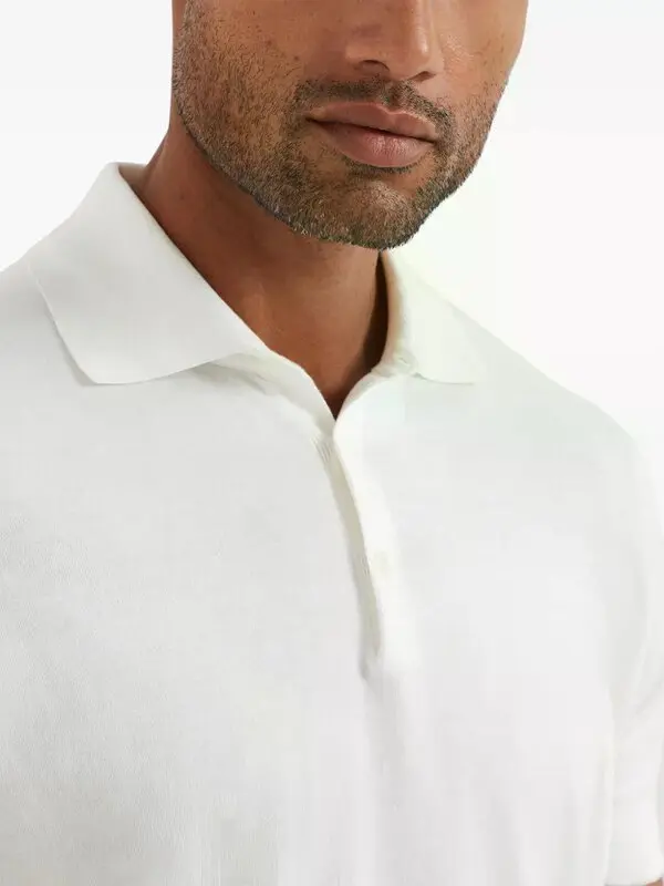 Brunello Cucinelli Short-sleeve Cotton Polo Shirt - White