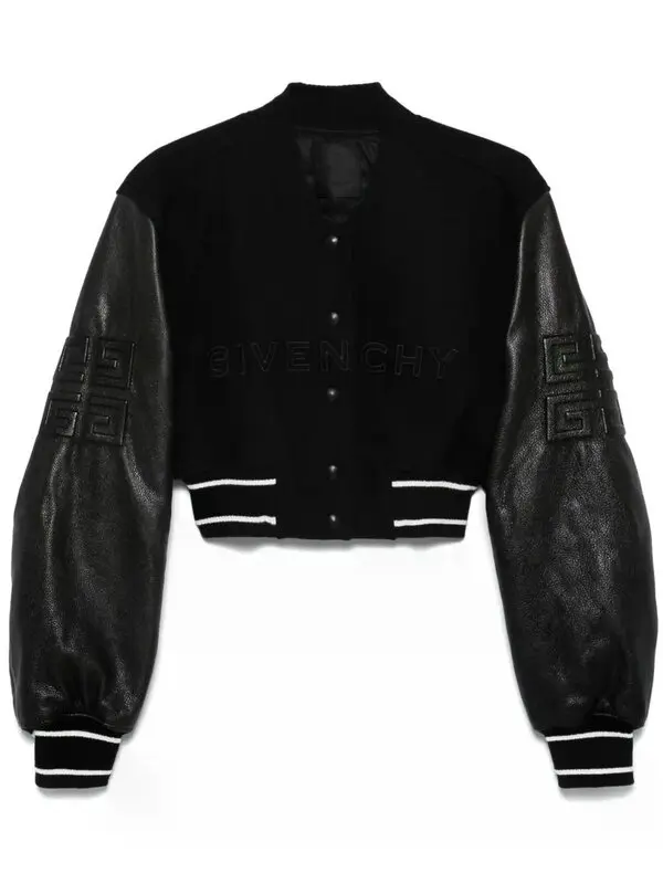 Givenchy Cropped Wool-blend Bomber Jacket - Black