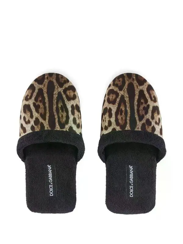 Dolce & Gabbana Leopard-print Terry Slippers