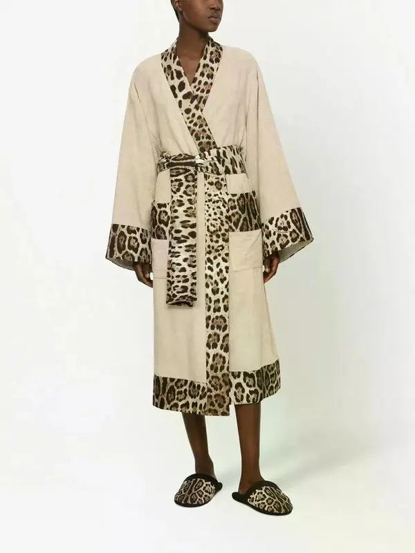 Dolce & Gabbana Leopard-print Terry Slippers