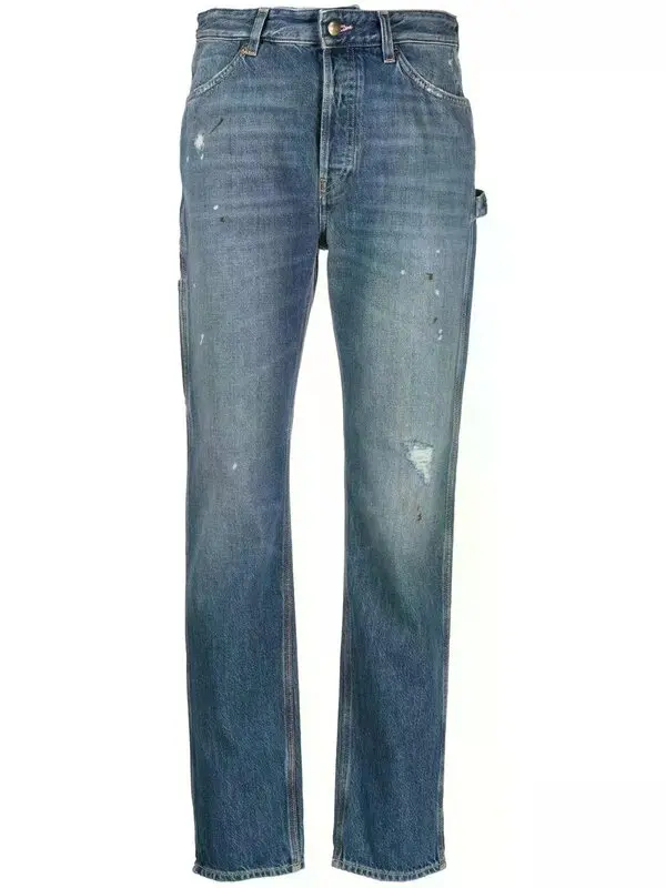 WASHINGTON DEE-CEE Ripped-detail Straight-leg Jeans