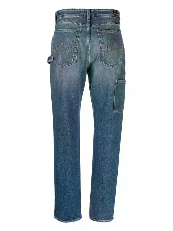 WASHINGTON DEE-CEE Ripped-detail Straight-leg Jeans
