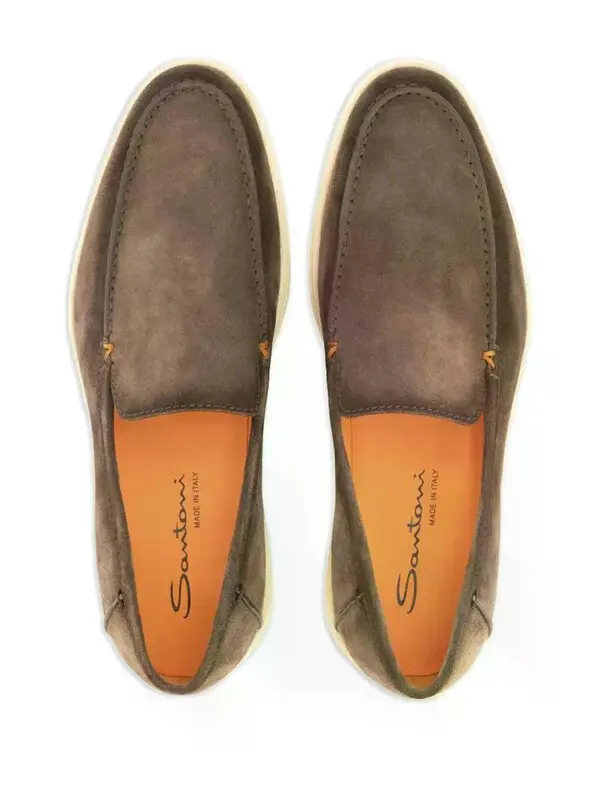 Santoni Suede Slip-on Loafers