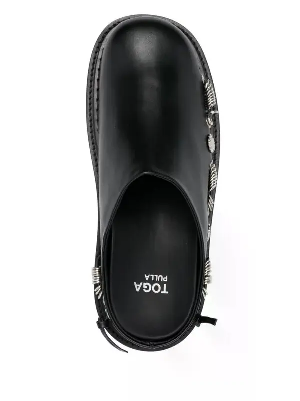 Toga Stud-detail Slippers - Black