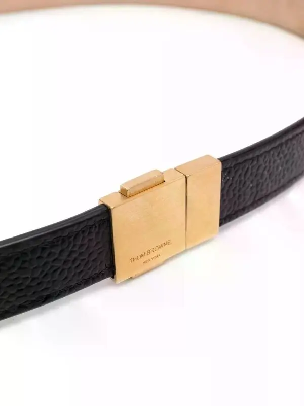 Thom Browne Engraved Logo Belt - Black