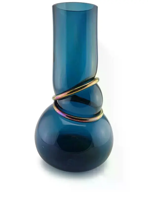 VANESSA MITRANI Double Ring Glass Vase - Blue