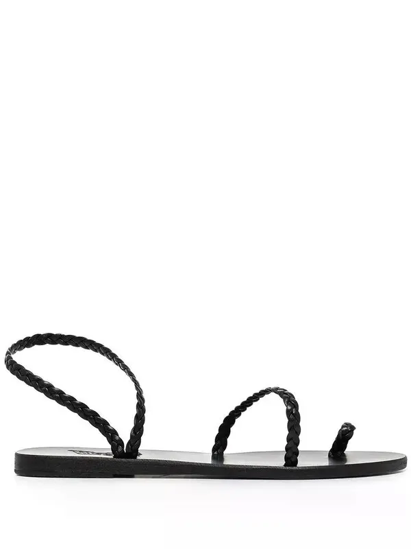 ANCIENT GREEK SANDALS Eleftheria Braided Leather Sandals - Black