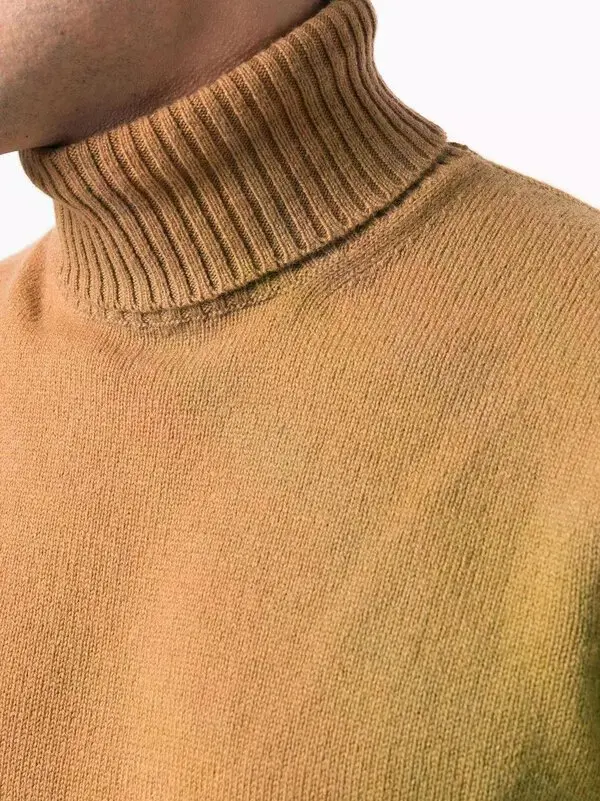 DELL'OGLIO Roll-neck Knitted Jumper - Brown