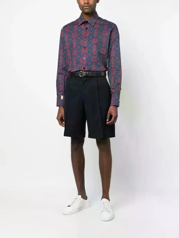 BILLIONAIRE Abstract Pattern Print Cotton Shirt
