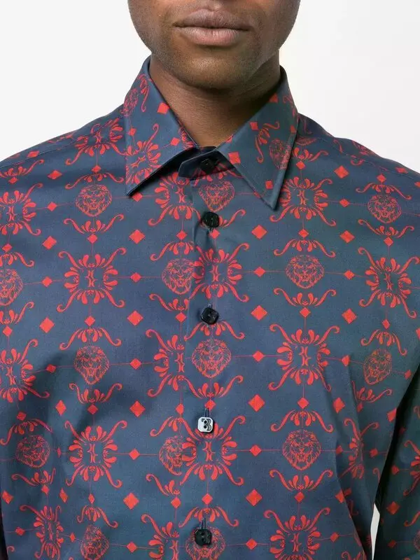 BILLIONAIRE Abstract Pattern Print Cotton Shirt