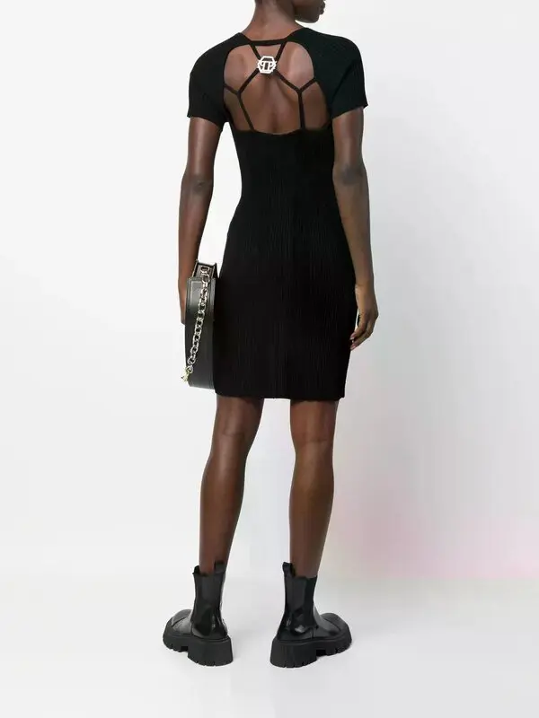 Philipp Plein Logo-plaque Ribbed T-shirt Dress