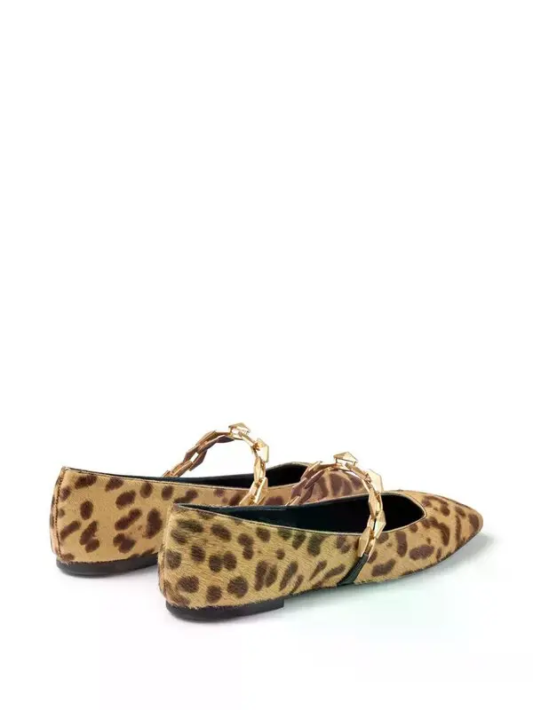 JIMMY CHOO Diamond Tilda Leopard Print Ballet Flats