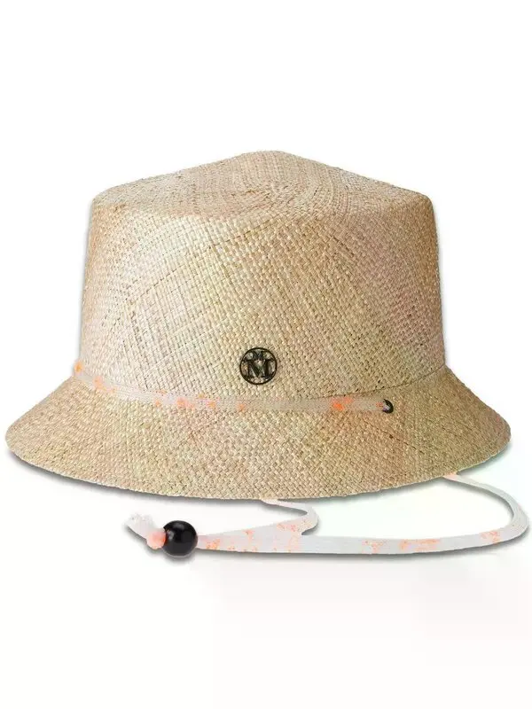 MAISON MICHEL Arsene Raffia Cloche Hat - Neutrals