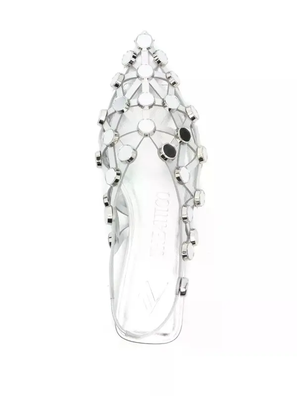 Attico Grid Ballerina Flats - Silver