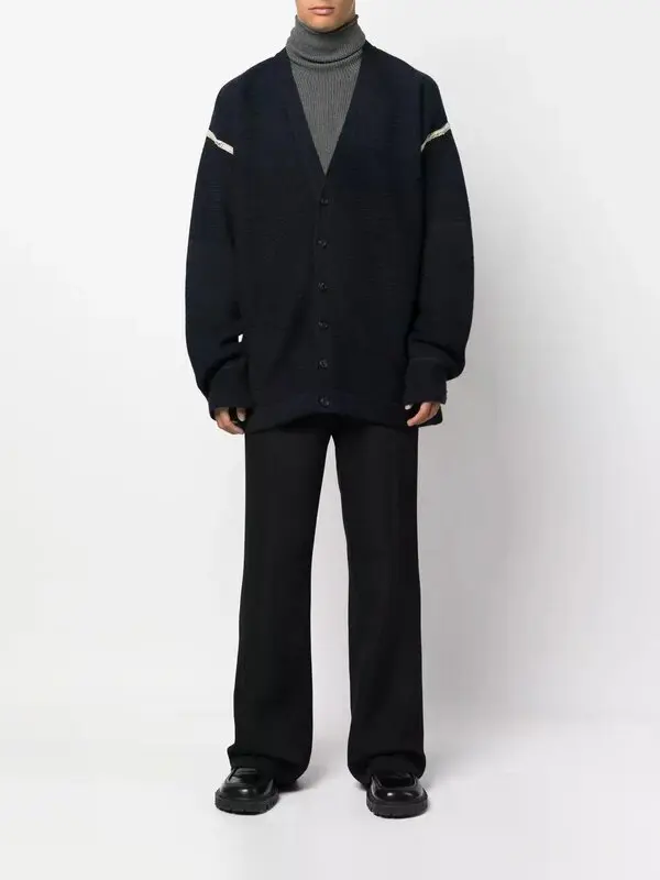 MAISON MARGIELA V-neck Cardigan With Contrast Elbow Patches