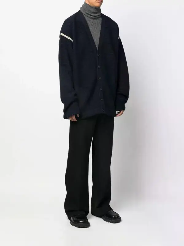 MAISON MARGIELA V-neck Cardigan With Contrast Elbow Patches