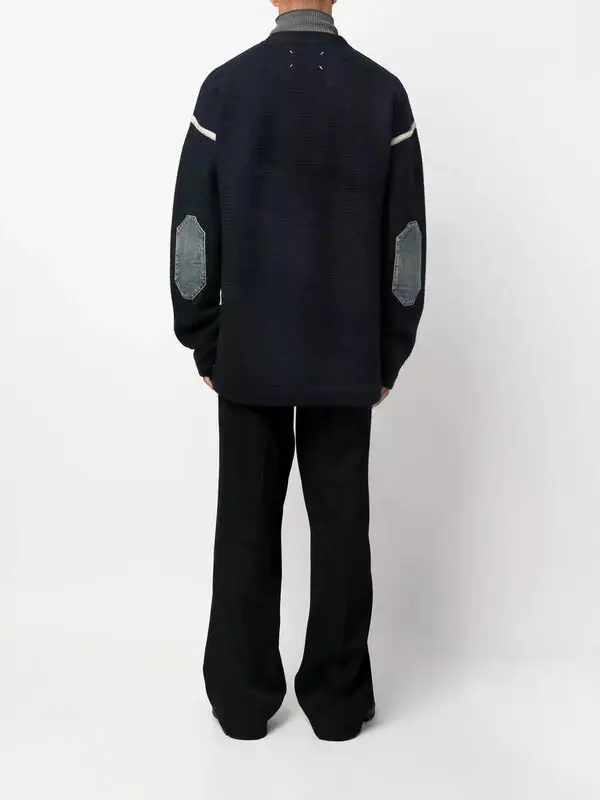 MAISON MARGIELA V-neck Cardigan With Contrast Elbow Patches