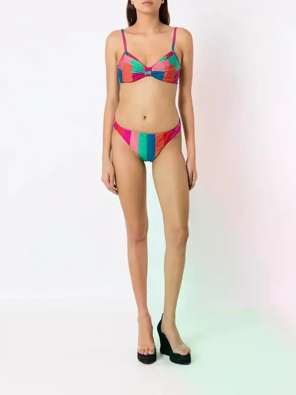 AMIR SLAMA Patchwork-print Two-piece Bikini Set