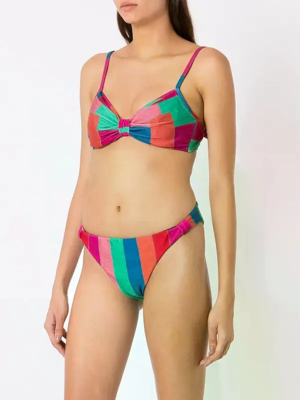 AMIR SLAMA Patchwork-print Two-piece Bikini Set