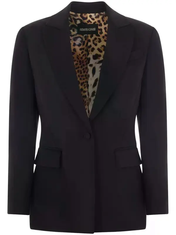Roberto Cavalli Single-breasted Cady-texture Blazer - Black